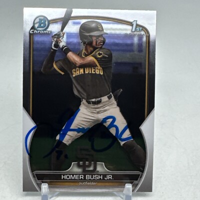 Homer Bush Jr Signed 2023 Bowman Draft Chrome 1st #BDC-124 San Diego ...