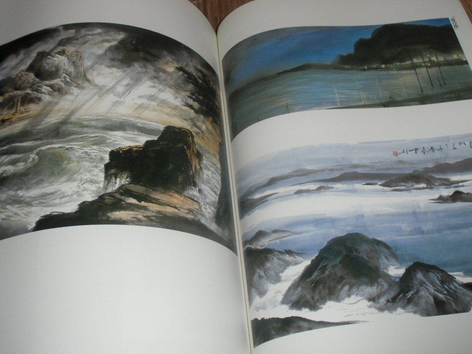 Japanese Sumi-e Drawing Sample Book Kikan Suibokuga 88 Sea Shore Coast ...