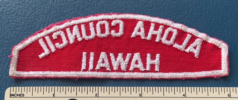 Vintage ALOHA COUNCIL HAWAII Boy Scout Red & White Strip PATCH RWS HI ...