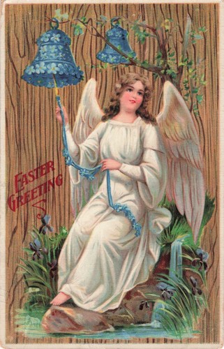 Artist Card Easter Angel Ringing Bell Vintage Postcard postmarked 1911 ...