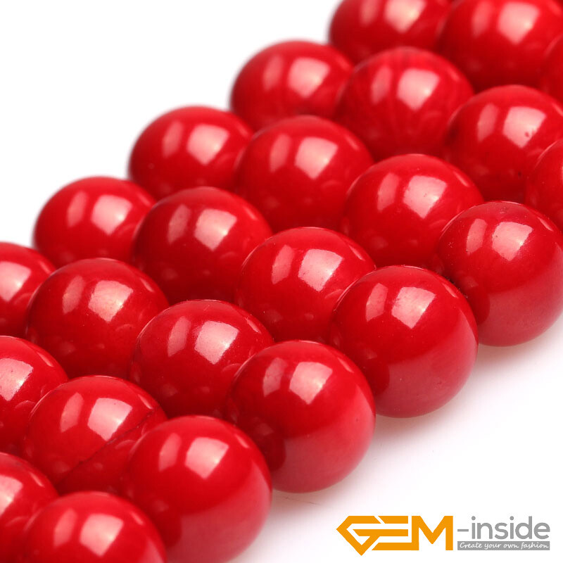 Red Natural Coral Gemstone Round Beads For Jewelry Making 15"2mm 3mm ...