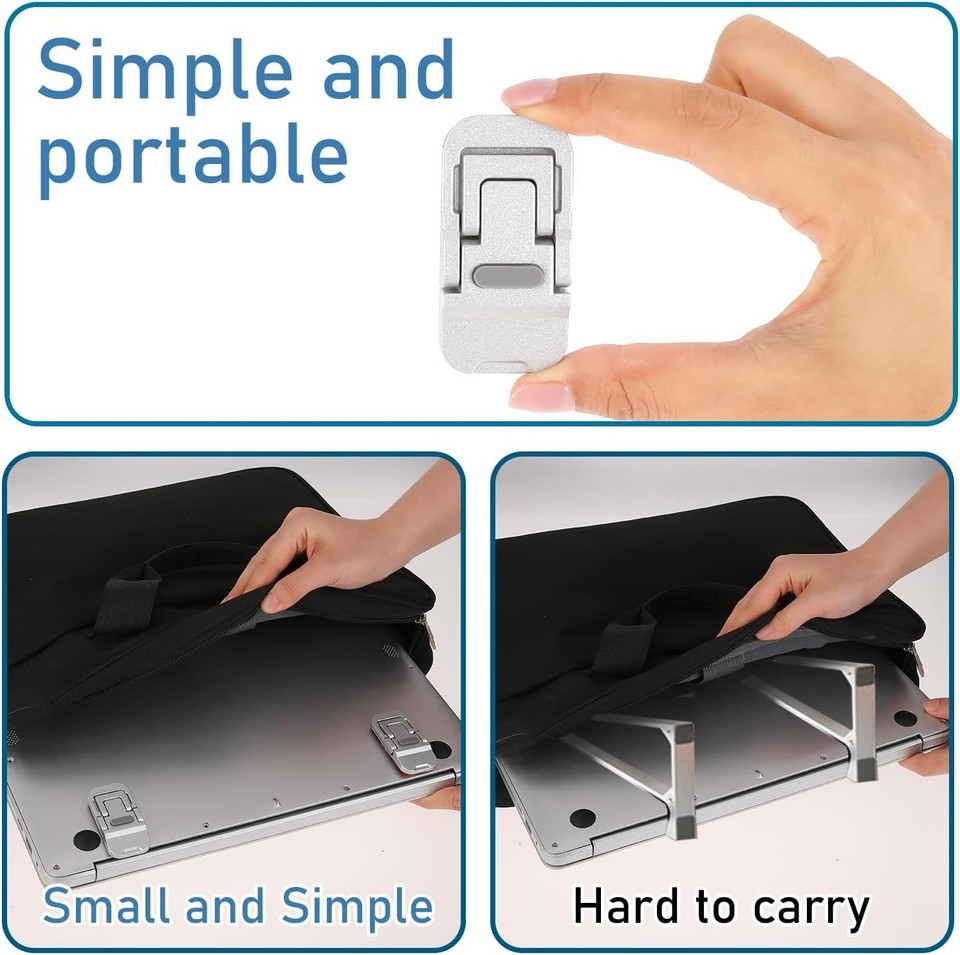 Space-Saving 2-Pc Mini Keyboard Riser for Ergonomic Working - Silver ...