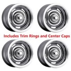 Set 4 15" Vision American Muscle 55 Rally Silver Wheels 15x8 5x4.5 5x4 ...