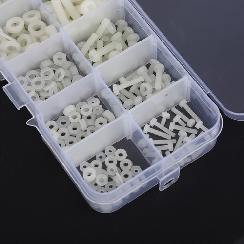 270pcs/box M2/M2.5/M3/M4/M5 Nylon Screw Nut Washer Assortment Kit ...