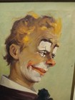 vintage clown art original framed oil painting signed .Fisher | eBay
