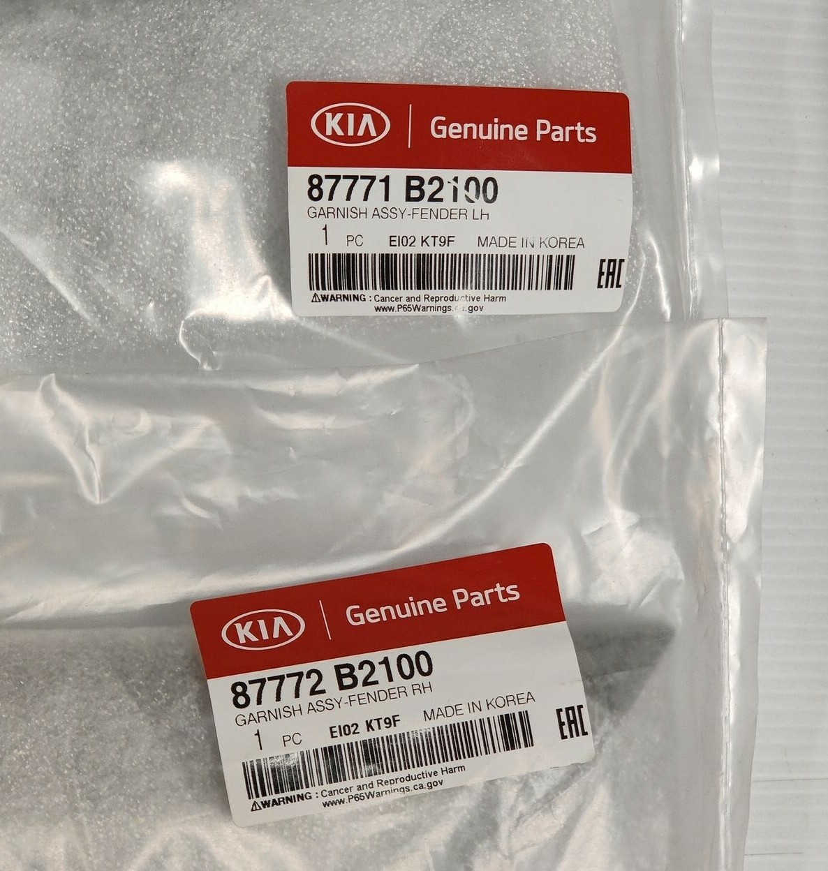 Genuine OEM Kia 87771 B2100 & 87772 B2100 Fender Badge Emblem Pair 2014 ...