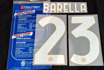 Official Inter Milan Barella 23 Football Name/Number Set Home 2024/25 ...