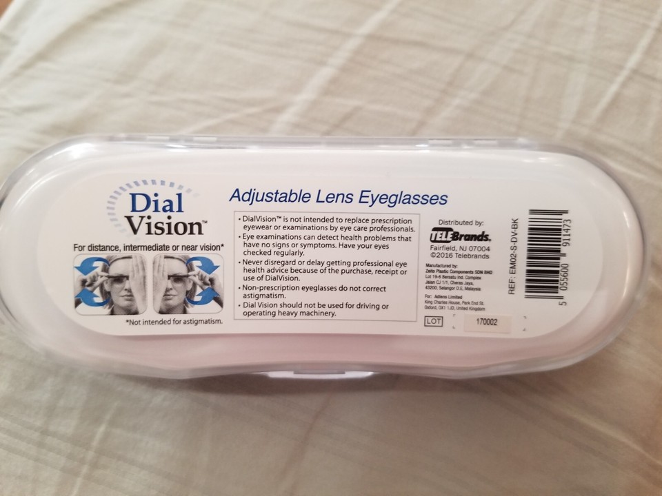 Original Dial Vision Adjustable Lens Sunglasses With Case by Telebrands ...