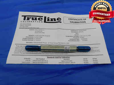 CERTIFIED 3/8 24 NS SET THREAD PLUG GAGE .375 GO NO GO P.D.'S = .3450 ...