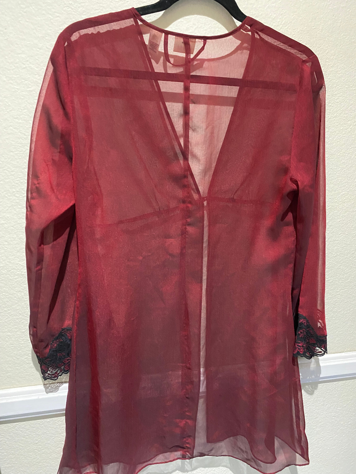 Fredrick’s Of Hollywood Sheer Maroon Lingerie Open … - Gem