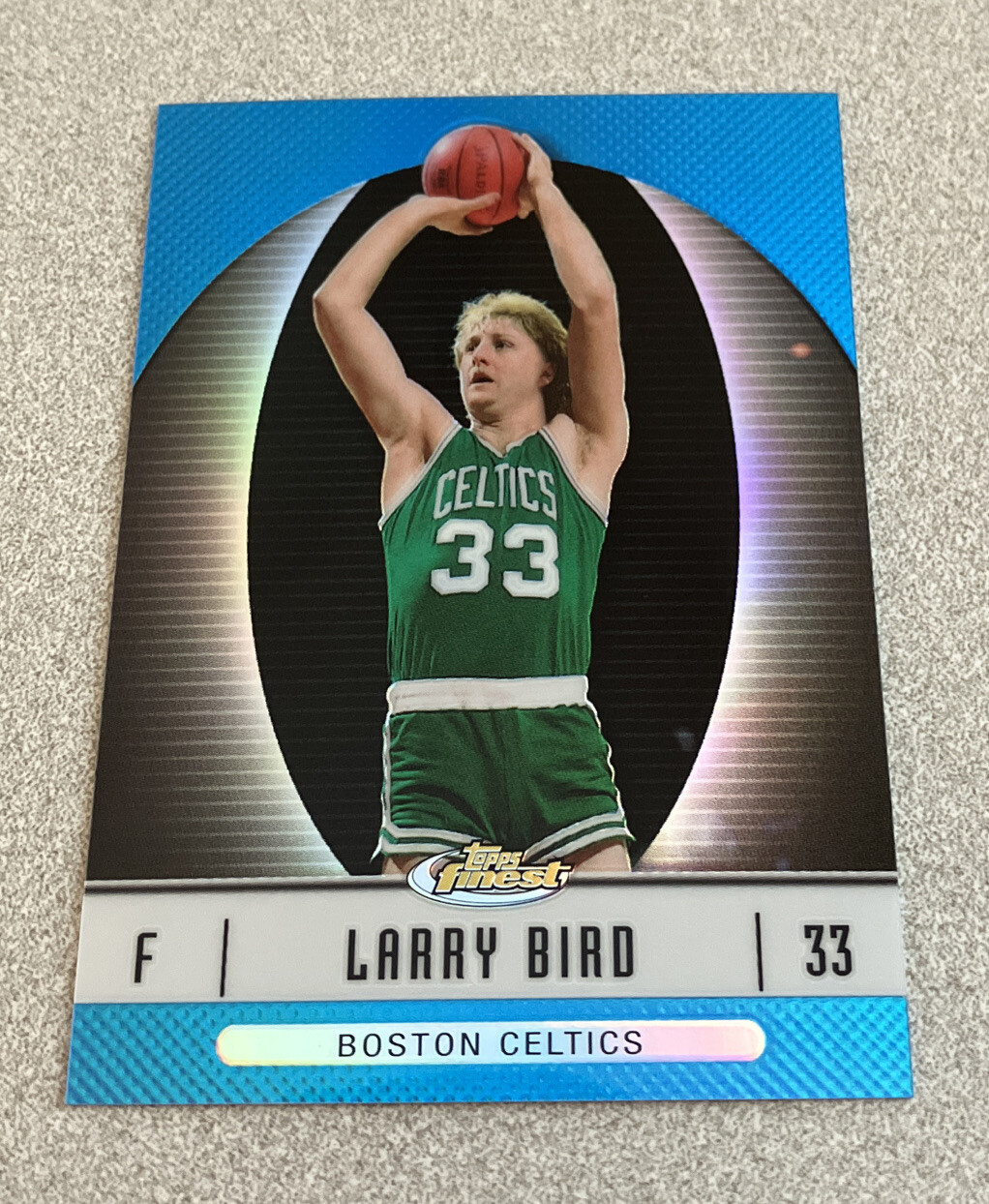 2006-07 Topps Finest Retired Blue Refractor #41 Larry Bird Celtics /299 ...