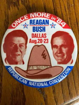 Vintage 1984 Blue Size 2XL Reagan & Bush Re-Election T-Shirt & Buttons ...
