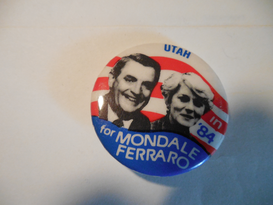 Utah Presidential Pin Back Mondale Ferraro Political President Campaign ...