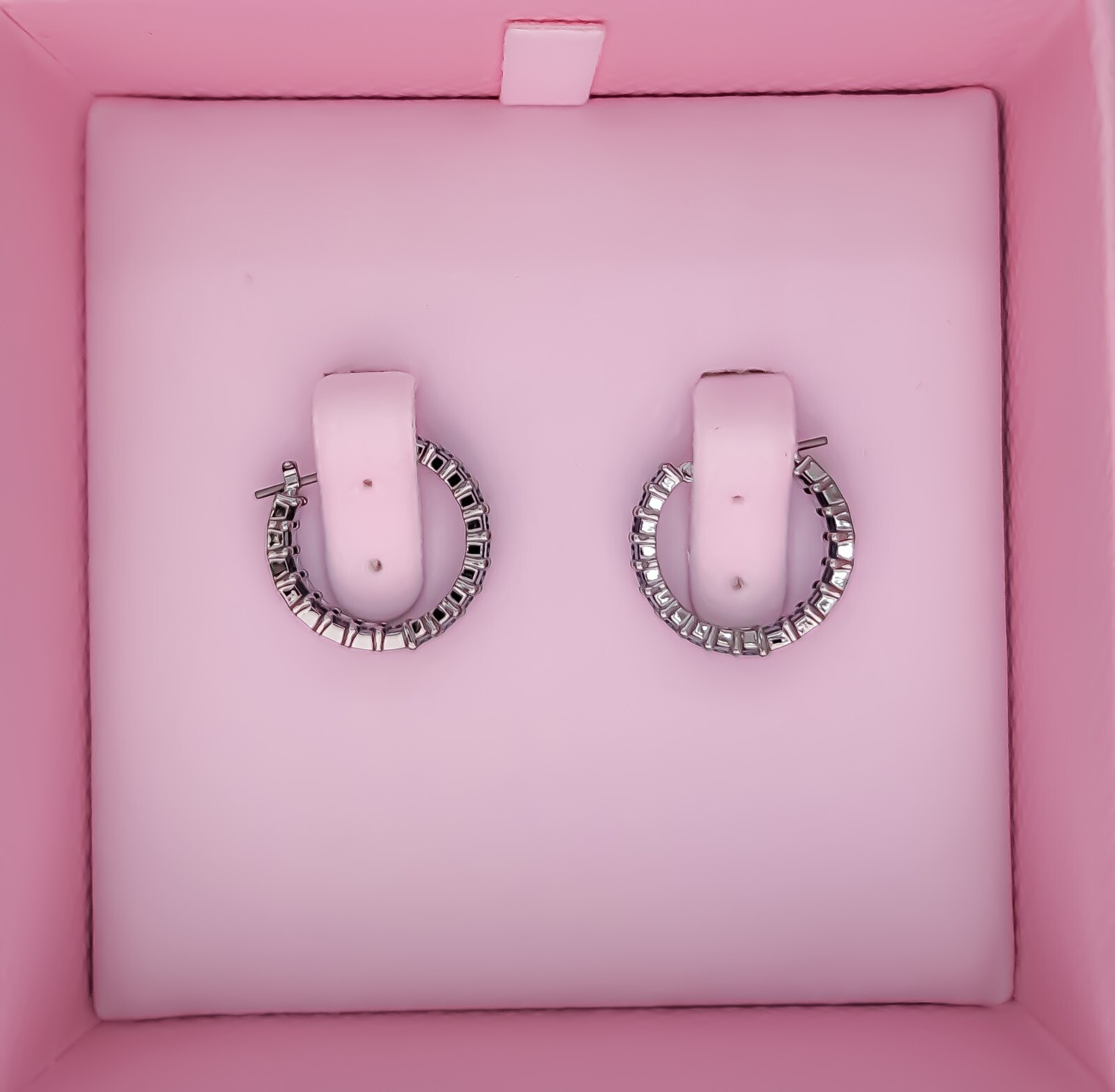 New in Gift Box SWAROVSKI Brand 5658650 Ruth Gray Crystals Matrix hoop ...