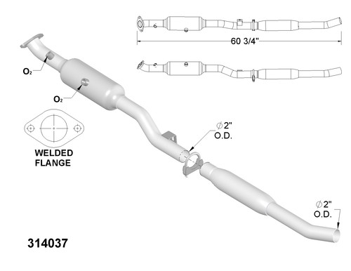 Front Catalytic Converter and Pipe For 2019 Mitsubishi RVR SE Black ...