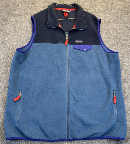 Patagonia Men’s XL Synchilla Fleece Vest Blue Navy Colorblock Vintage ...