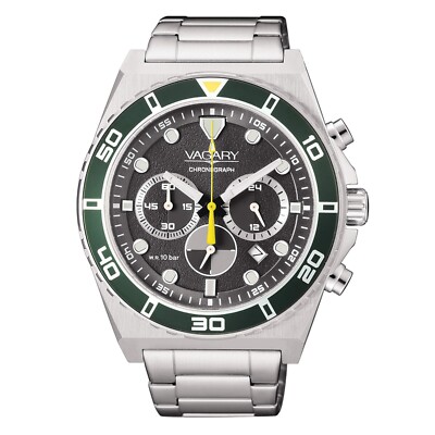 Vagary By Citizen Men's Wristwatch Aqua39 Chrono Steel Date Display | eBay