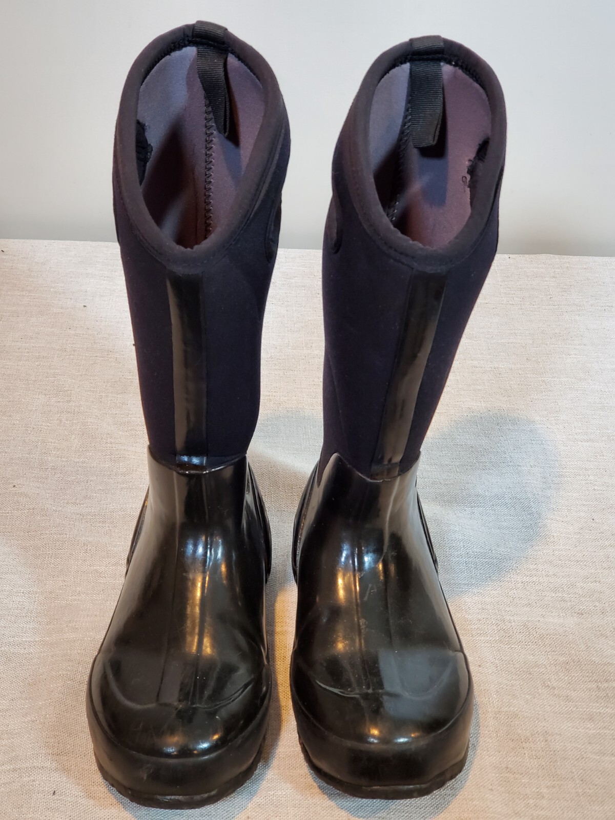 EUC BOGS Classic High Handles Shiny Black Waterproof Boots Women's Size ...