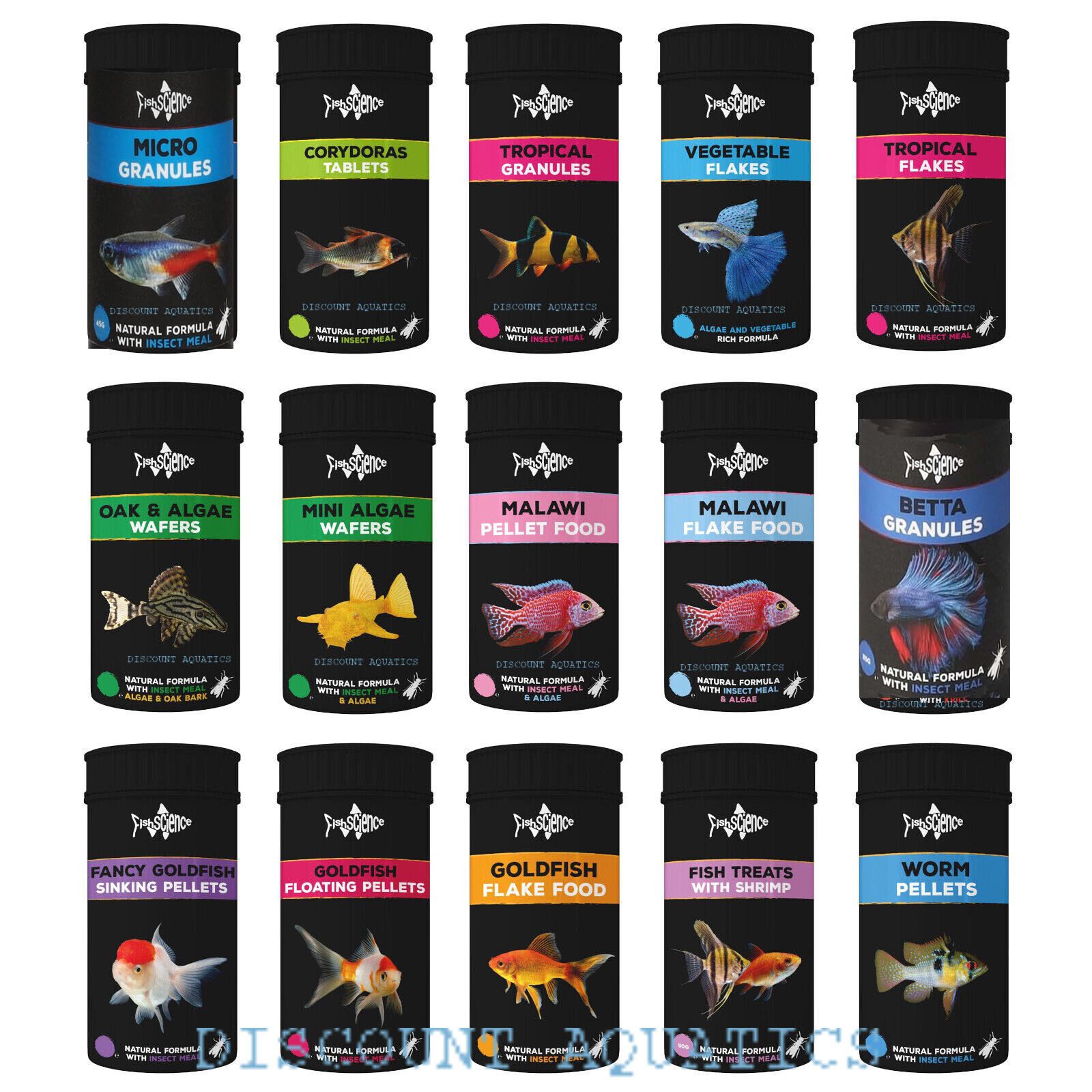 Tropical Fish Food FISH SCIENCE Aquarium Flakes Pellets Granules Algae ...