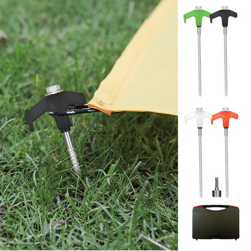 15 Pack Tent Stakes Heavy Duty 7.9 Inch Screw in Tree Stake Kits Tent ...