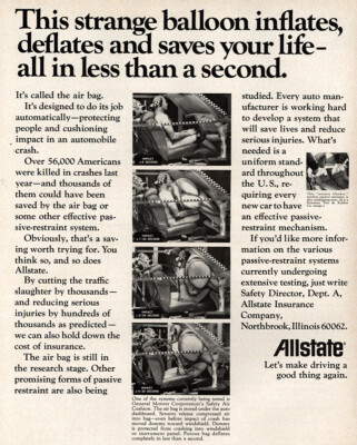 1970 Allstate Insurance: Strange Balloon Inflates Vintage Print Ad | eBay