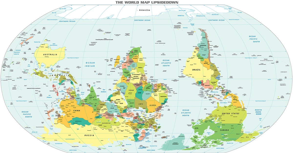 Australian World Map Upside Down
