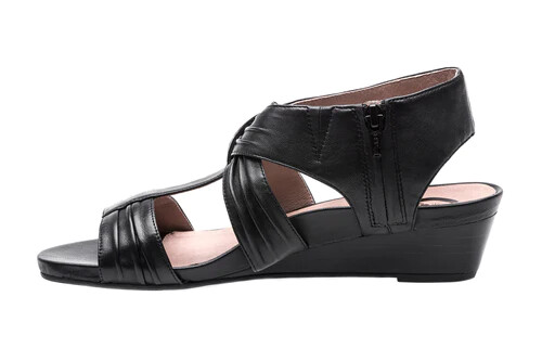 ABEO Women's Ilyssa Wedge Sandal Leather Zipper Neutral Arch Support ...