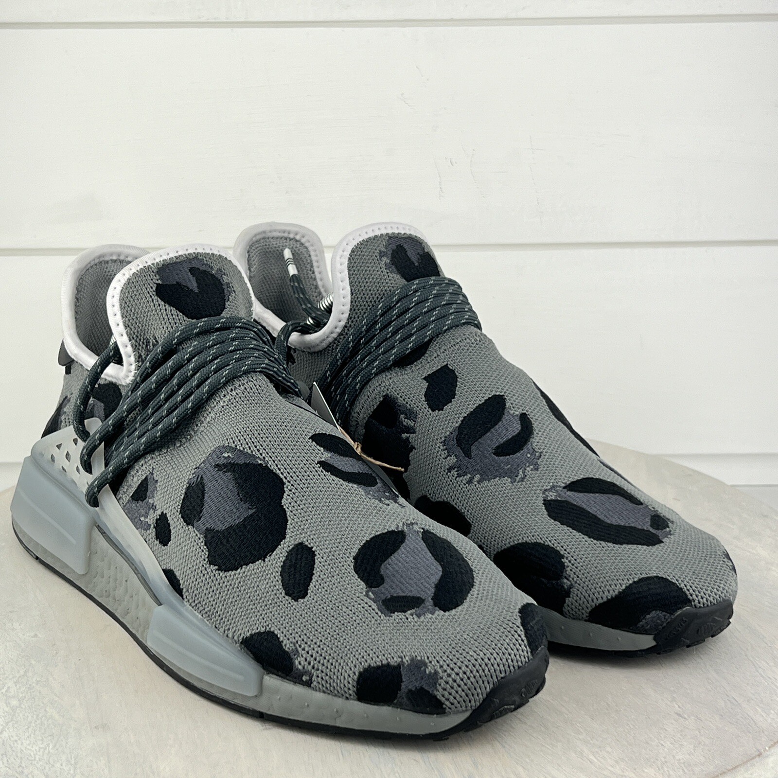 Adidas NMD HU Pharrell Animal Print Ash Grey Shoes ID1531 Men's Size 10 ...