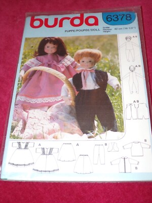 🌺 BURDA #6378 - CUTE 16½" BOY & GIRL DOLL & CLOTHING PATTERN FF | eBay