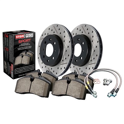 StopTech 978.40002R Sport Disc Brake Kit w/Cross-Drilled And Slotted ...