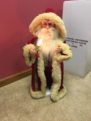 Animated Vintage Old Fashioned Santa w/box 26” Tall lights up | eBay