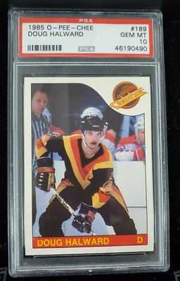 1985 1985-86 O-PEE-CHEE DOUG HALWARD #189 10 GEM MINT VANCOUVER CANUCKS ...