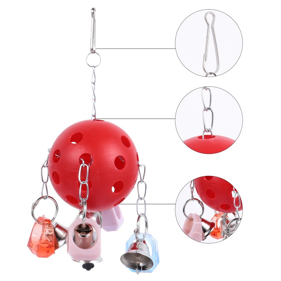 Parrot Toy Colorful Bell Ball Hanging Swing Toy Pet Bird Cage Hanging ...