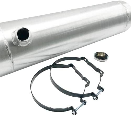 Round Fuel Tank Cell w/Baffle 7 Gallon 8''x33'' 3/8'' NPT Aluminum Spun ...