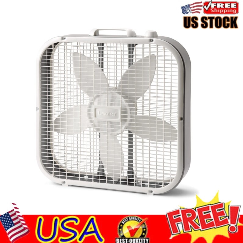 Lasko 20" Classic Box Fan , 3 Speeds, with Weather-Resistant Motor,22.5 ...