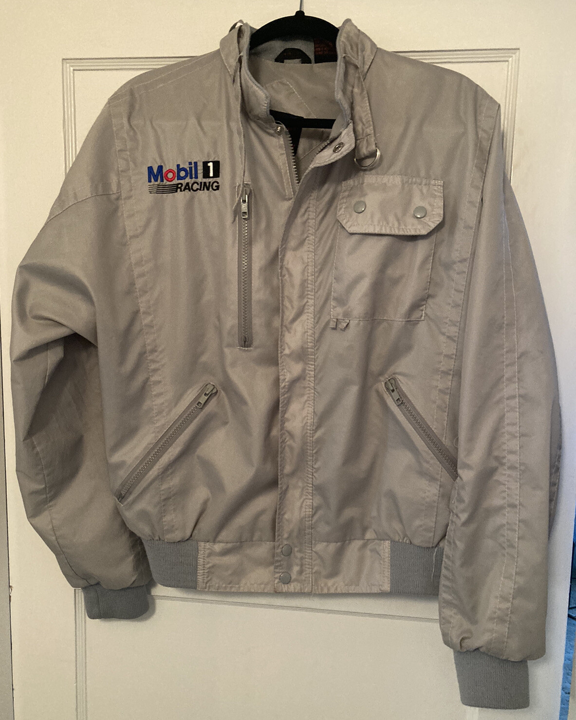 Vintage Mobil 1 Racing Bomber Style Jacket Size L Gr… - Gem