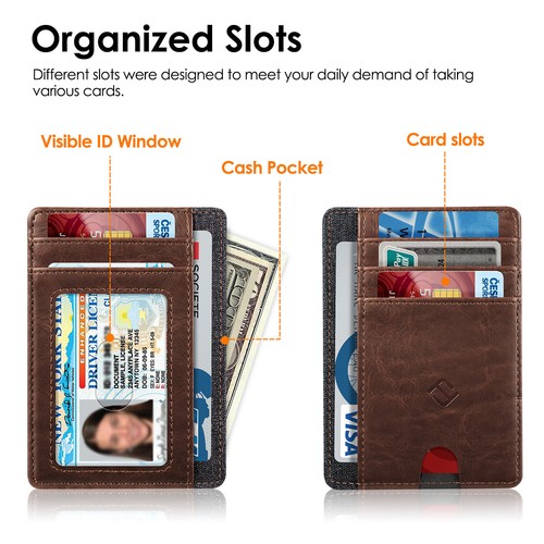 Slim Minimalist Card Wallet RFID Blocking Pocket Credit ID Card Slots ...