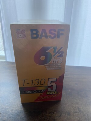 5 BASF 6.5 Hour Blank VHS Tapes T-130 Video Cassette VCR Brand New (Sealed) | eBay