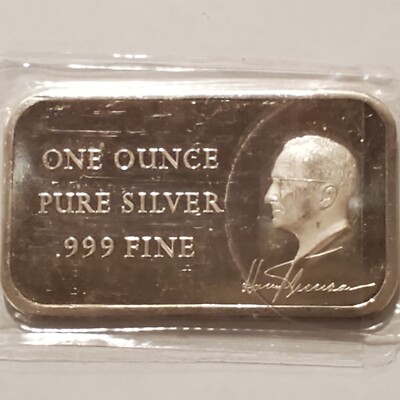 1972 Harry S. Truman By Madison Mint 1 oz .999 Silver US President Art ...