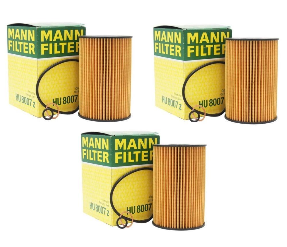 Set of 3 Engine Oil Filters Mann HU8007z For BMW F01 F02 F06 F07 F10 ...