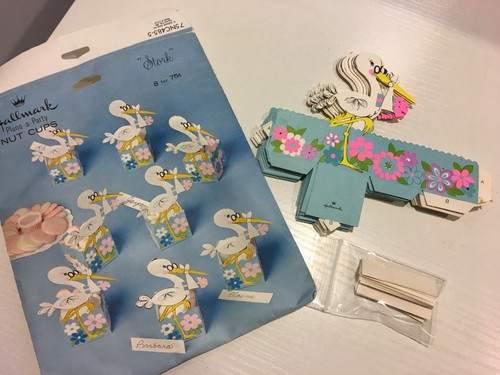 PACK OF 22 Vintage Hallmark Nut Cups Party Favors STORK BABY SHOWER ...