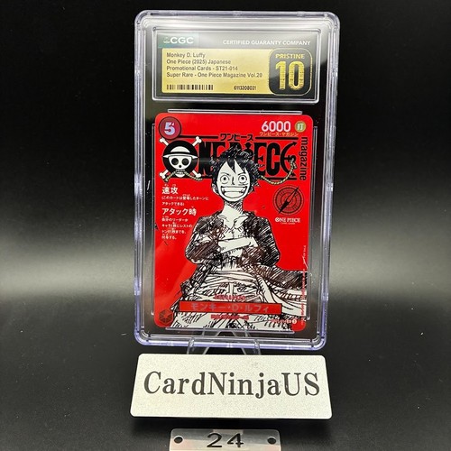 CGC PRISTINE 10 Luffy ST21-014 One Piece Magazine Weekly Shonen Jump ...
