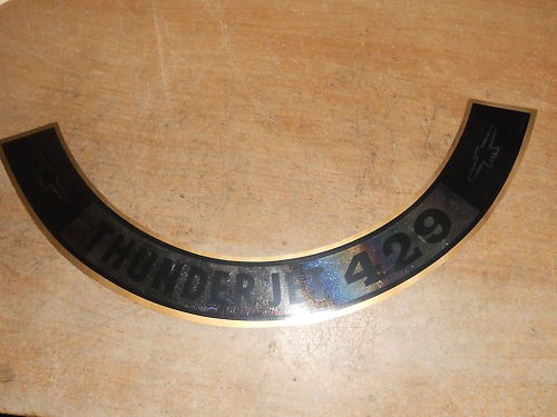 1968 FORD THUNDERBIRD 429 THUNDERJET AIR CLEANER TOP LID DECAL STICKER ...