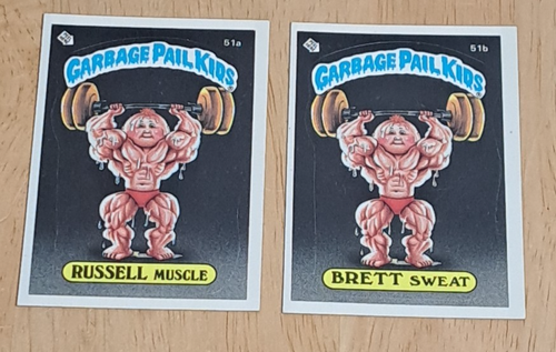 1985 Garbage Pail Kids Series 2 Russell Muscle 51A & Brett Sweat 51b | eBay
