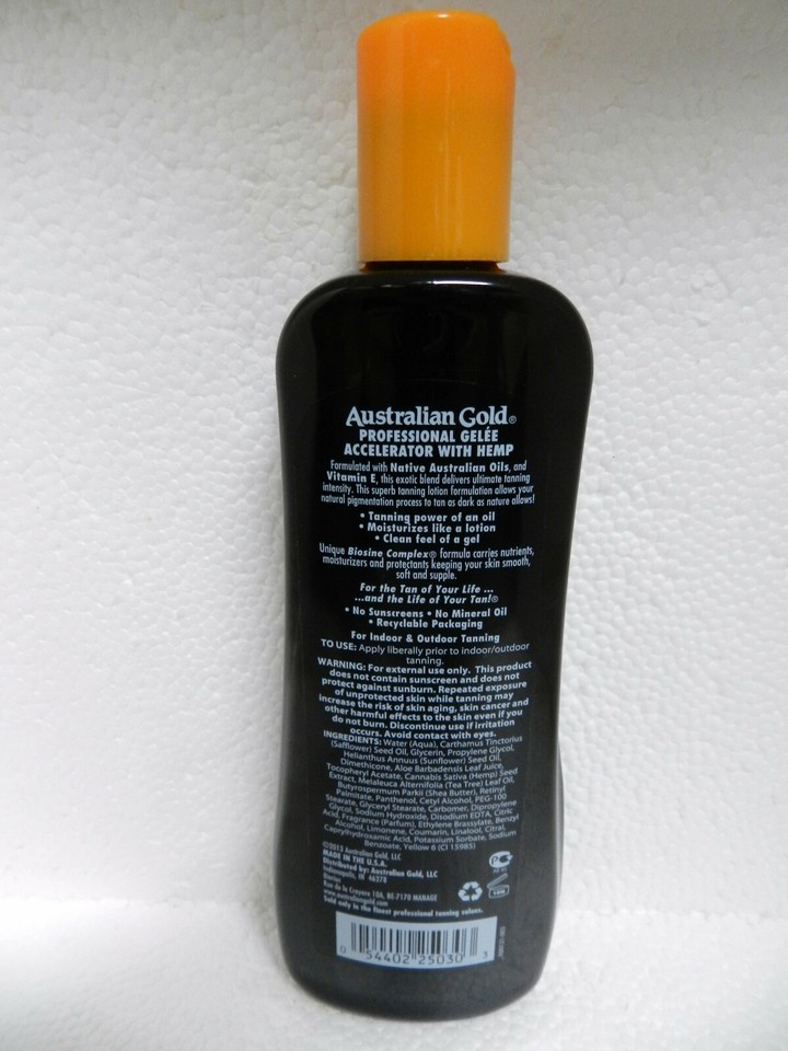 NEW GELEE ACCELERATOR WITH HEMP SEED TANNING SUN TAN LOTION BY ...