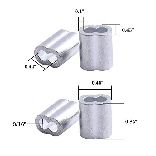 3/16" Aluminum Crimping Loop Sleeves,Wire Rope Sleeves,Aluminum 3/16 ...