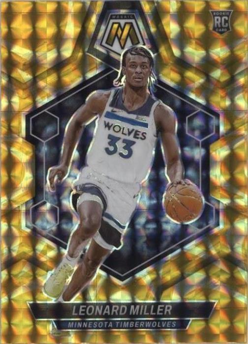 2023-24 Panini Mosaic - Rookies Leonard Miller #213 Reactive Yellow ...