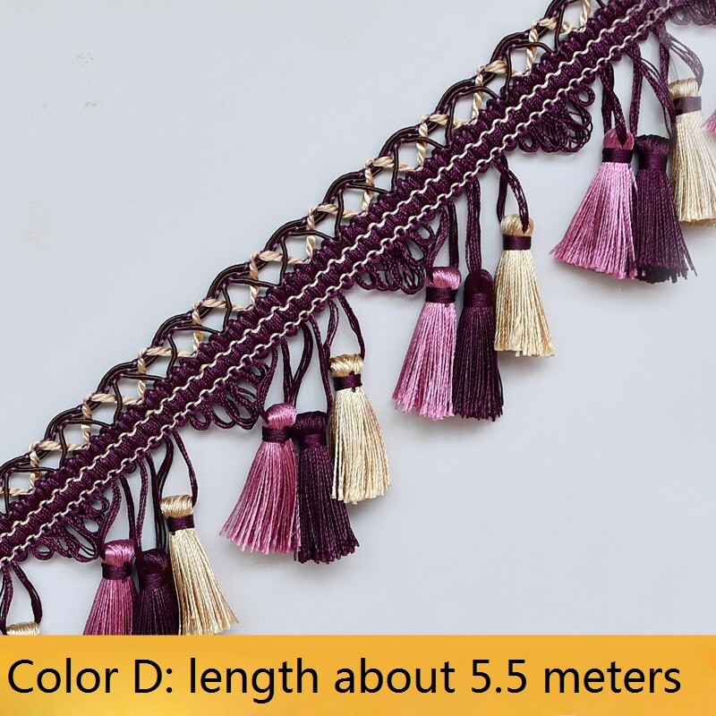 5.5M Fringe Tassel Lace Trim Upholstery Edging Trimming Ribbon DIY ...