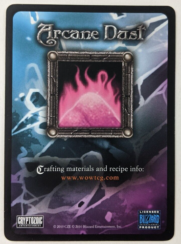 Arcane Dust World of Warcraft TCG CCG Recipe Ad Card WOW Crafting Game ...