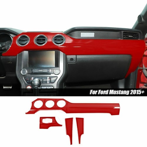 For Ford Mustang 15-20 Red Center Console Panel Dashboard Trim Cover ...
